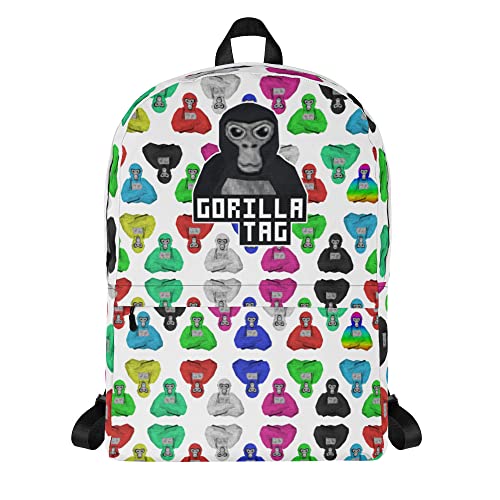 Gorilla Tag Backpack | Colorful Gorilla Tag Monkey Pattern All-Over Print Backpack