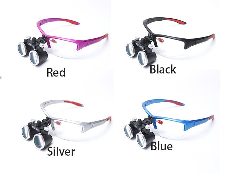 APHRODITE Surgical Binocular Loupe 3.5X Magnification Working Distance 320-420MM Optical Magnify Glass Loupes (Red)