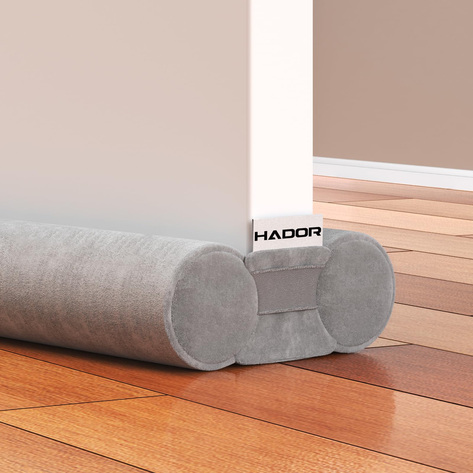 Door Draft Stopper for Bottom of Door, 36 Inch Under Draft Air Noise Light Blocker 30"- 36" Double Side Soundproof Sweep Filler Seal Gap up to 1.7" for French Patio Sliding Door Guard, Grey
