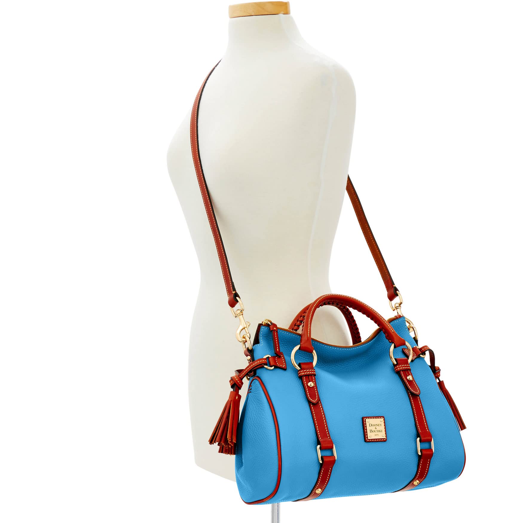 Dooney & Bourke Handbag, Pebble Grain Satchel - Sky Blue
