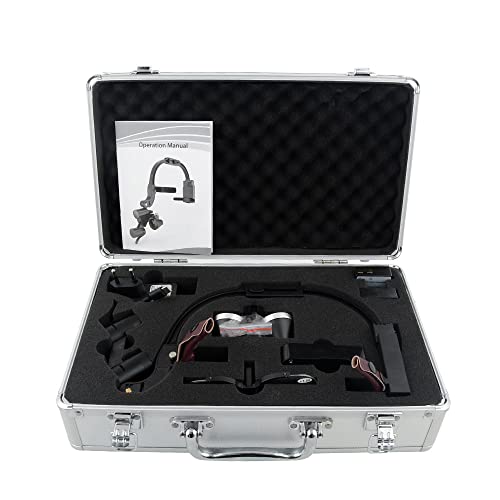 5W Binocular Loupes Glasses Headband Magnifier 2.5X 3.5X Dental Binocular Magnifier LED Head Light Lamp for Magnification Binocular Loupes Dentist Surgical Headlight Lab Equipment (2.5X)