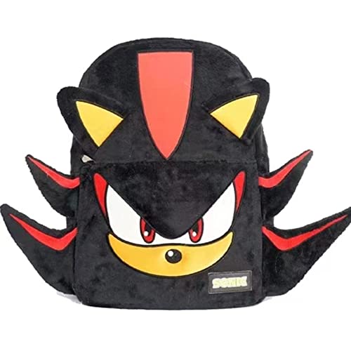 ZBOYZ Sonic Plush Backpack ,17Inch Shadow The Hedgehog Cartoon Toy Travel Student Schoolbag Gifts,for Gifts for Boys Girls