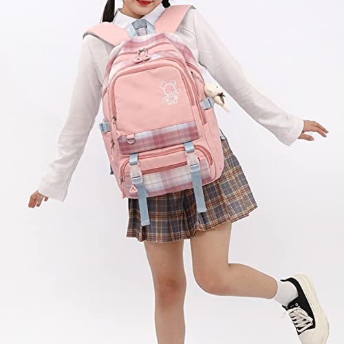 taimowei Kawaii Middle School Cute Back to School Large Capacity College Aesthetic Backpack for Teen Girls (Blue-d)