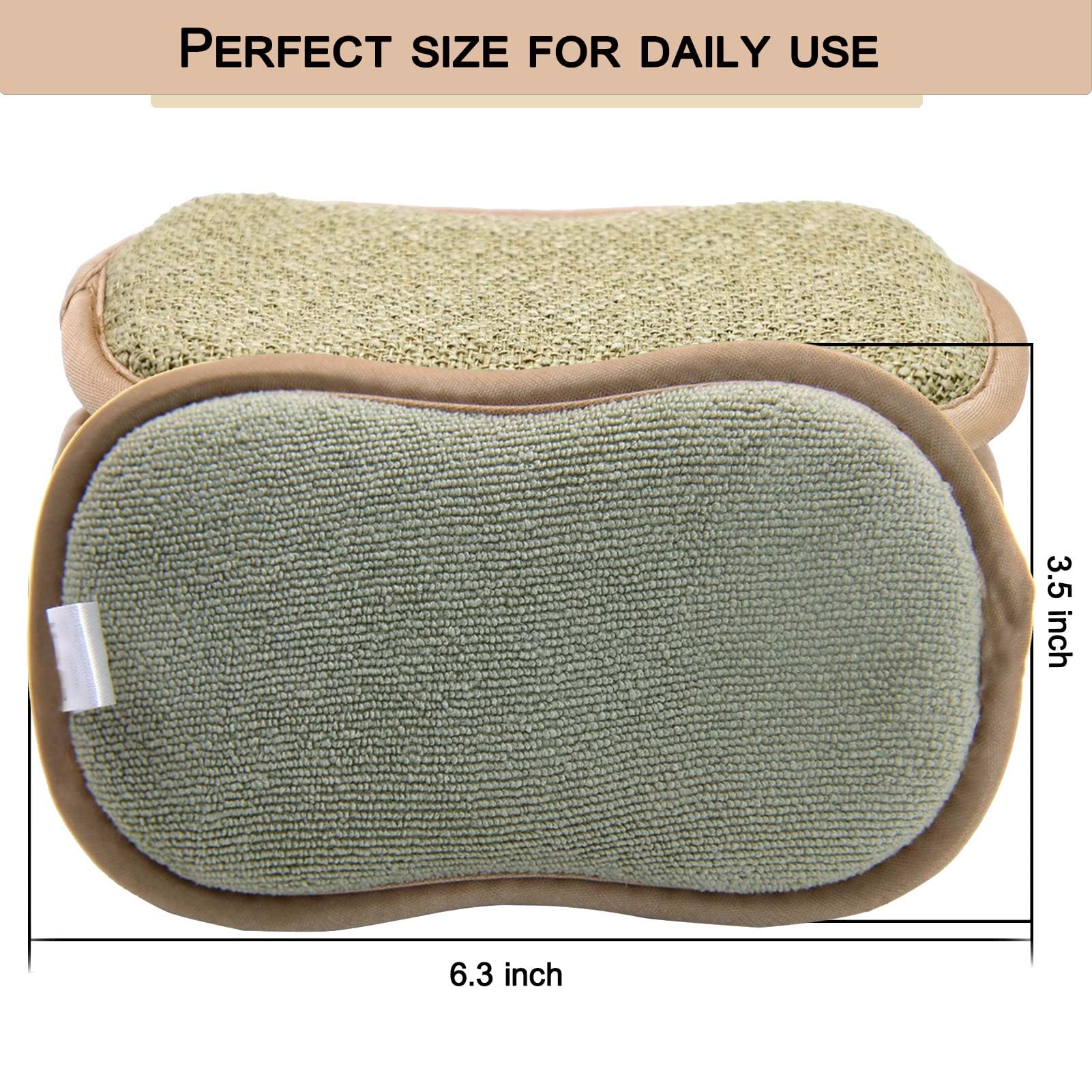 MetaForms Multi-Purpose Scrub Sponges Kitchen - 6 Pack, Non-Scratch Microfiber Sponges for Cleaning, Along with Heavy Duty Scouring Power - Reusable Dish Sponge for Dishes, Pots and Pans( Large)