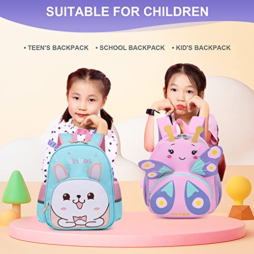 Mini Toddler Backpack for Girls Kids Backpack for Perschool with Chest Strap 3D Cartoon Butterfly Kindergarten Schoolbag for Little Girl Boy Ages(2-5)…