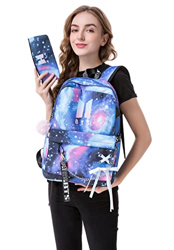 Fashion School Bookbag Merichandise USB Charging Students Bag Daypack Laptop Bag,Suitable for Girls