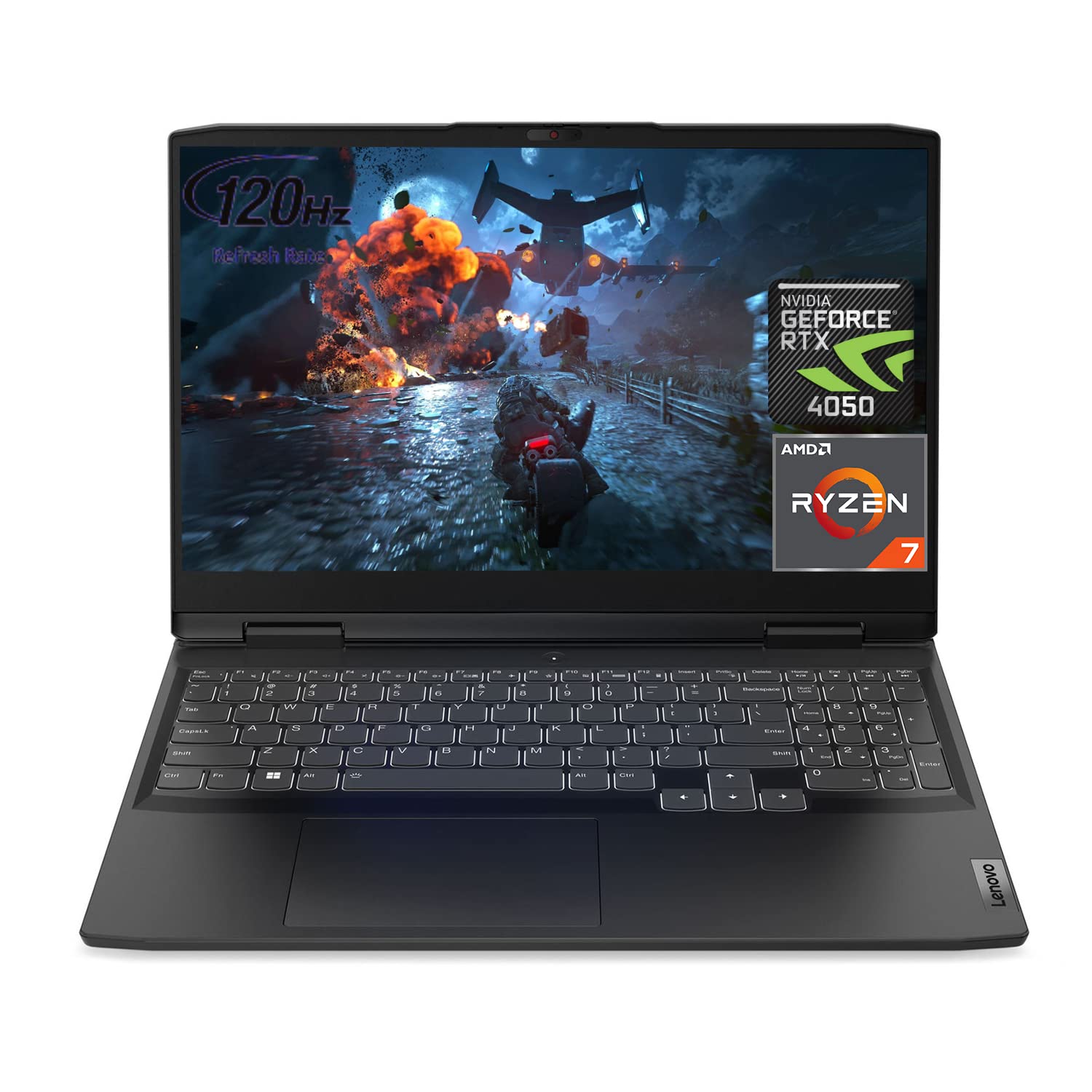 Lenovo IdeaPad Gaming 3 Laptop, 15.6” 120 Hz FHD Display, AMD Ryzen 7 7735HS, NVIDIA GeForce RTX 4050, 64GB DDR5 RAM, 2TB SSD, Backlit KB, Wi-Fi 6, RJ-45, HDMI, Windows 11 Home, Grey