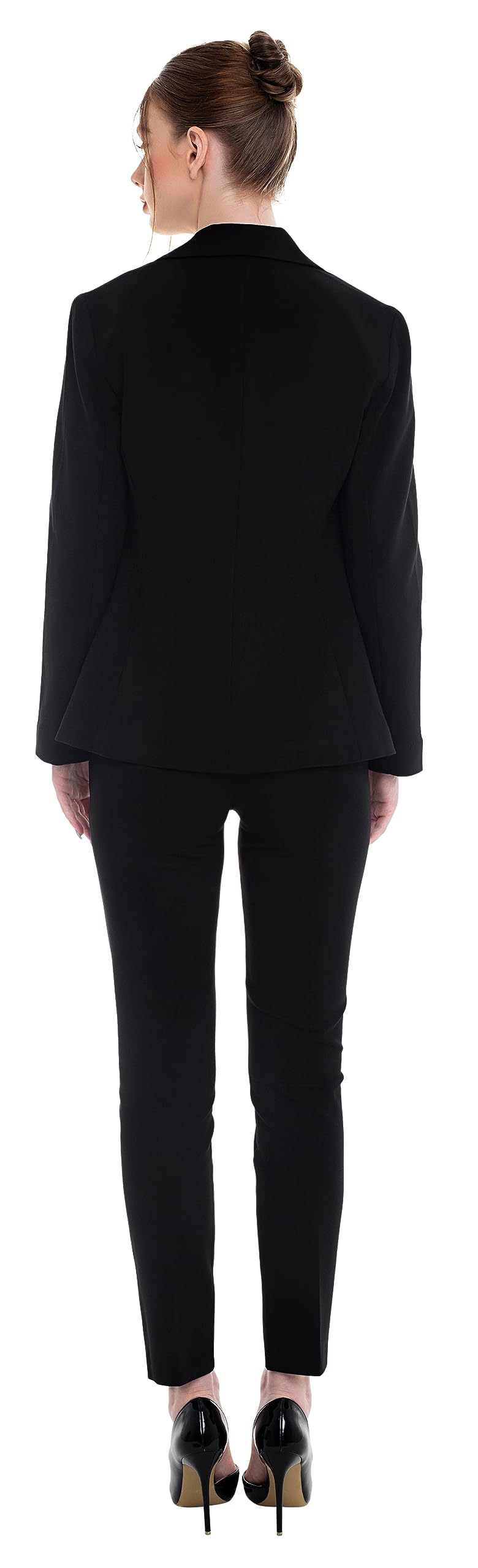 Marycrafts Women's Pant Suits Set – Professional Business Suiting Blazer and Pants 2 Piece Outfit 14 Black