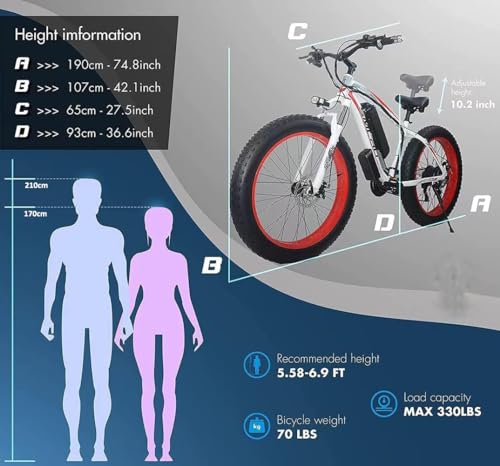ikidsislands 2000W Electric Bike for Adults, Fat Tire Mountain Ebike, 35 MPH 48V 22.4AH AWD Ebikes, Dual Motor E Bikes for Men & Women (Black/Black)