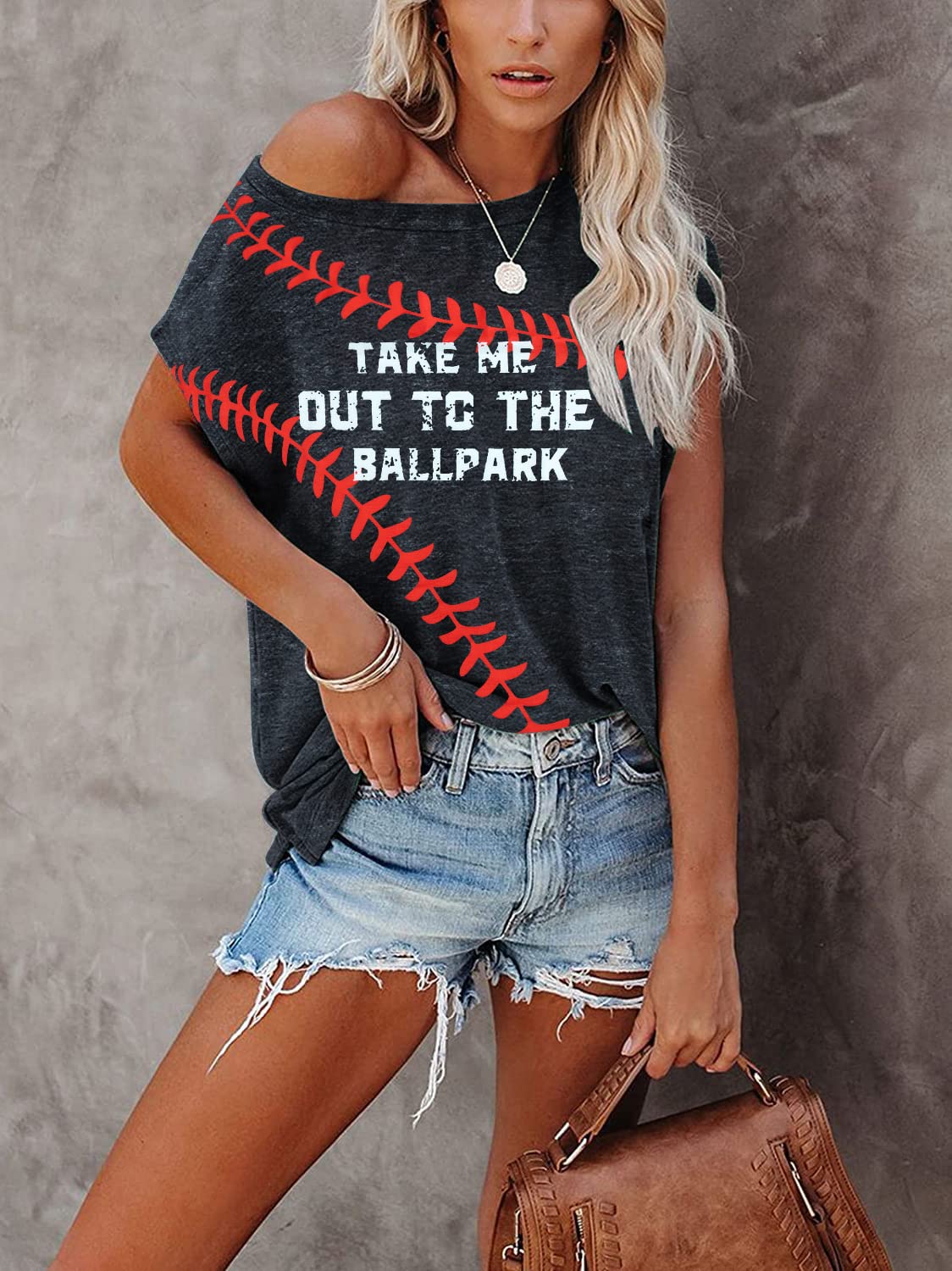 Baseball Shirt Women Baseball Tee Shirts Short Sleeve Crew Neck Casual Summer Graphic Tee Shirts Top Grey