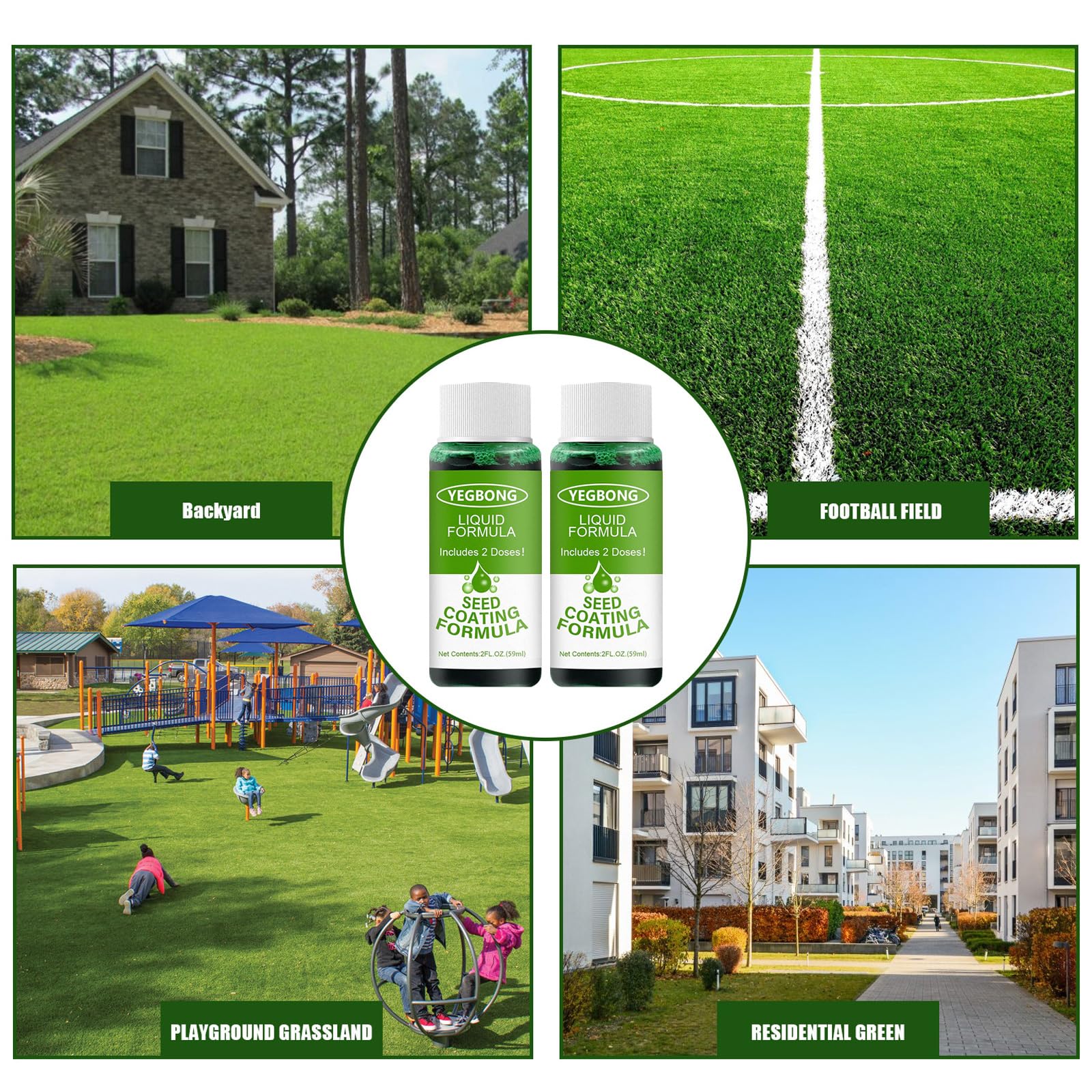 5 PCS Green Grass Lawn Spray, Greenrevive Hydroseeding Lawn Solution Grass Seed Spray,Liquid Grass Seed Spray for Lawn,Hydro Grass Seed Spray(59ml)