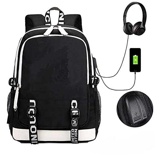 FDGDFG Cosplay Fans Harajuku Hip Hop Backpack Planet Duck Laptop With USB Charging Port Backpack Student (Black4)