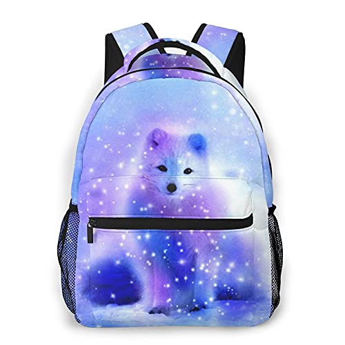 GUVICINIR Everyday Essentials Backpack,Arctic Iceland Fox,Casual Lightweight Daypacks School Bag College Travel Bags