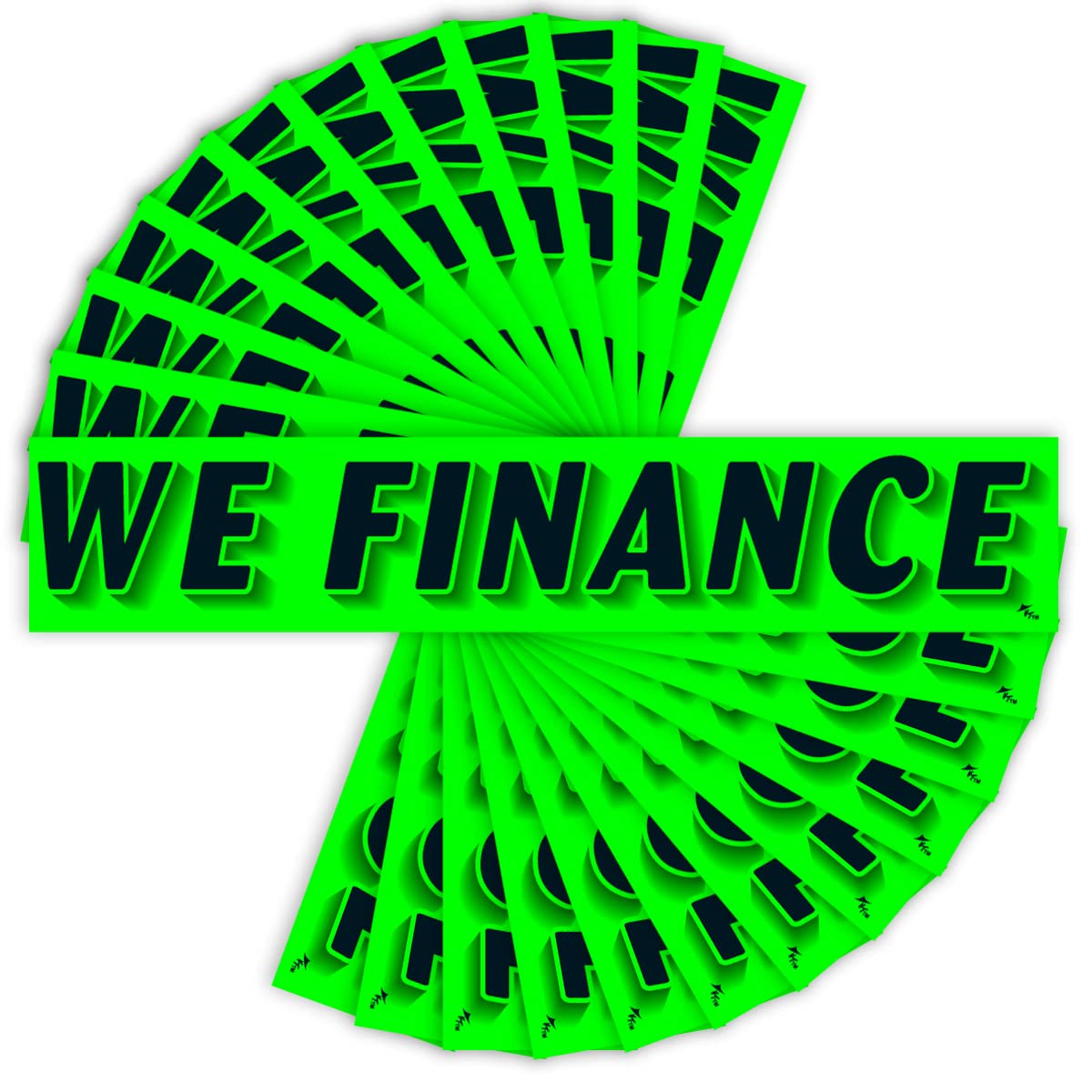VERSA-TAGS 7.5" Black/Green Vinyl Number Decals 11 Dozen Set Windshield Pricing & 1 Pack of Each of Extra Clean, Financing Available, We Finance 14.5" x 2.75" Sticker Windshield Decal Auto Dealership