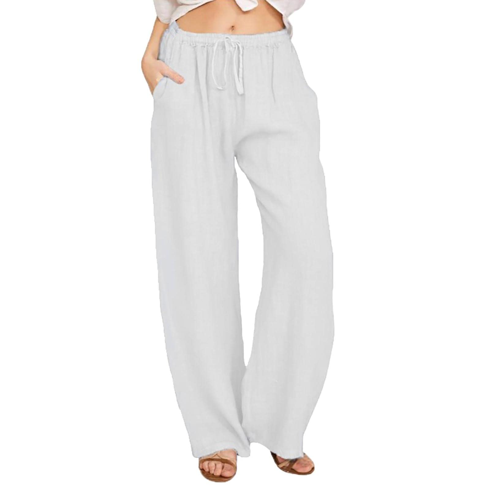Women's Casual Stacked Leggings Pants Knitted Fringe High Waist Tight Striped Tassel Sweatpants Silk Hip Lift Lounge Streetwear Pajamas Homewear Skinny Slim Strecthy emo henley folds M92-White