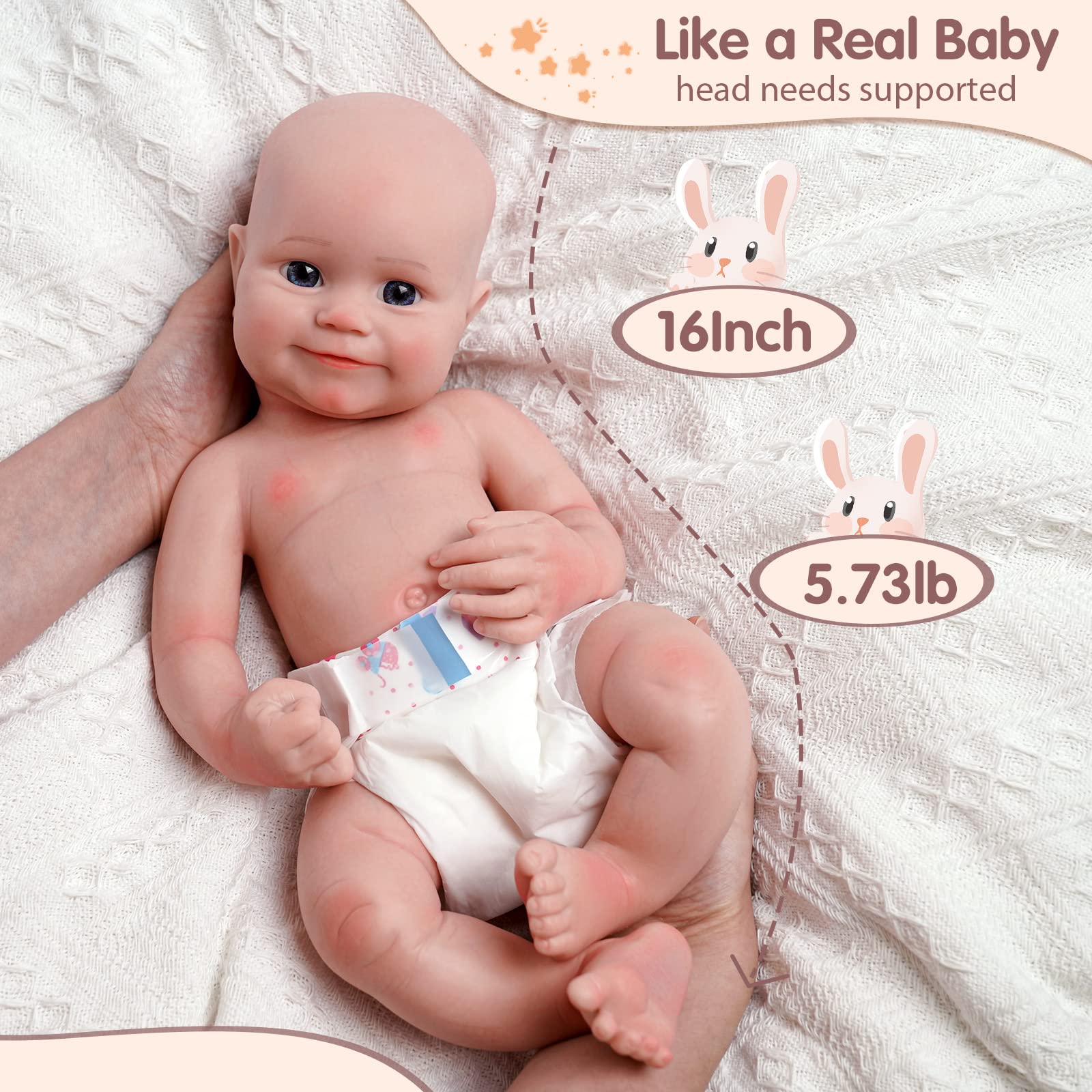 JIZHI Reborn Baby Dolls, 2PCS Lifelike Silicone Toddlers - 16&20-Inch Soft Vinyl & Full Body Silicone Dolls