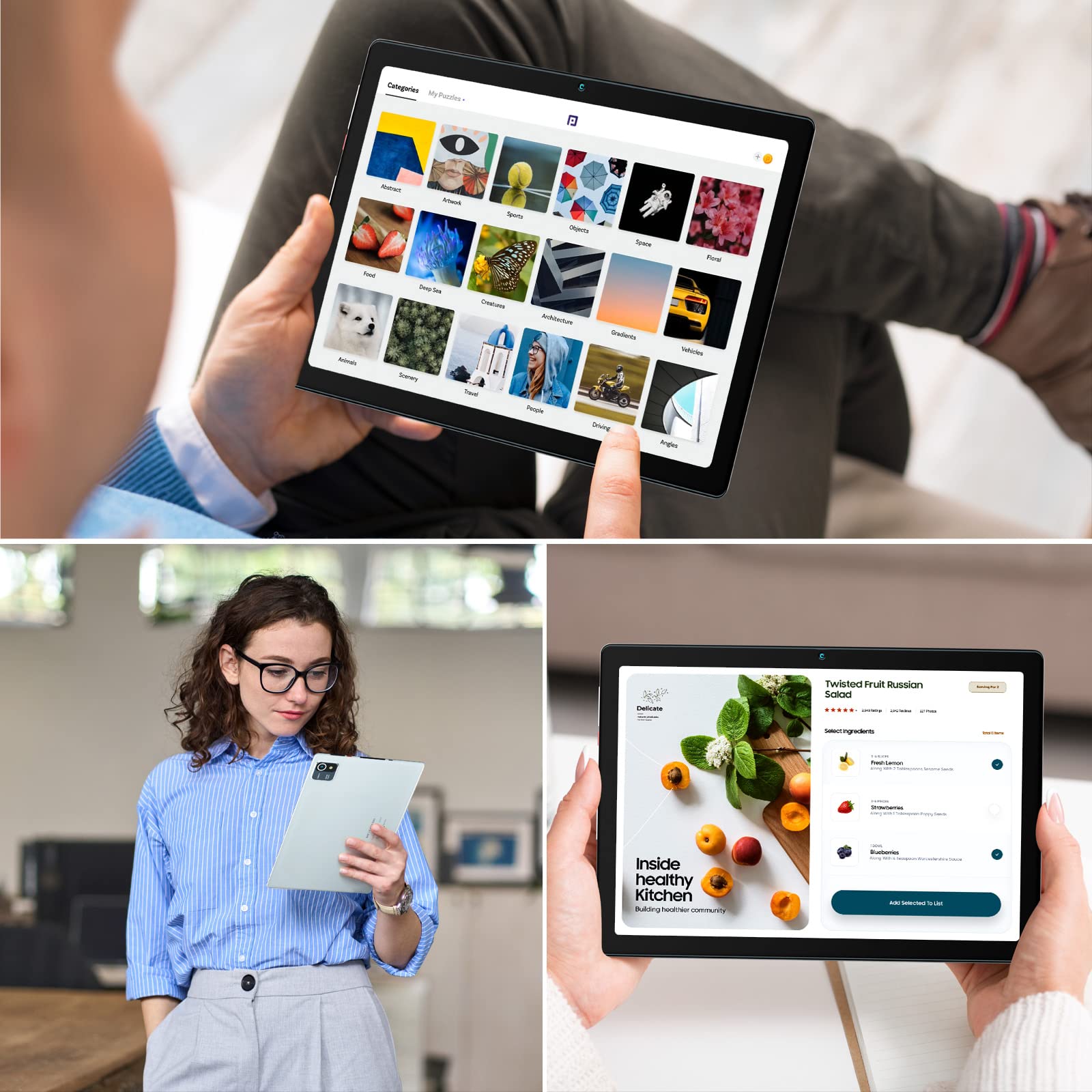 Mouikei 10 inch Tablet Android 12 Tablets, Quad-Core Tablet PC, 32GB ROM 128GB Expand, 1280x800 HD Touch Screen, 5000mAh, Dual Speaker, Bluetooth, WiFi, Dual Camera, GPS, Silver