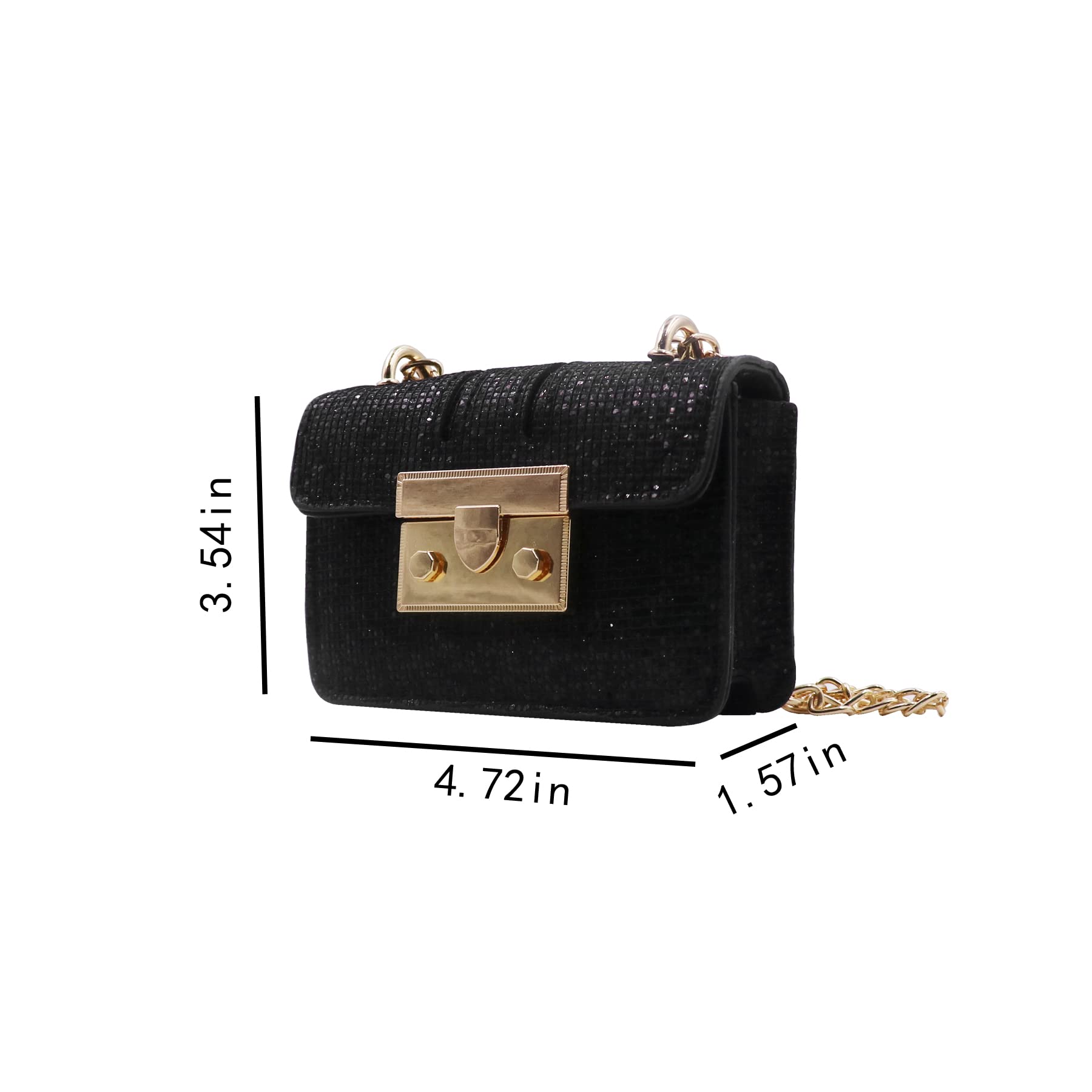 RARITYUS Sparkly Sequin Evening Bag for Women Glitter Crossbody Bag Clutch Shoulder Handbag with Chain Strap