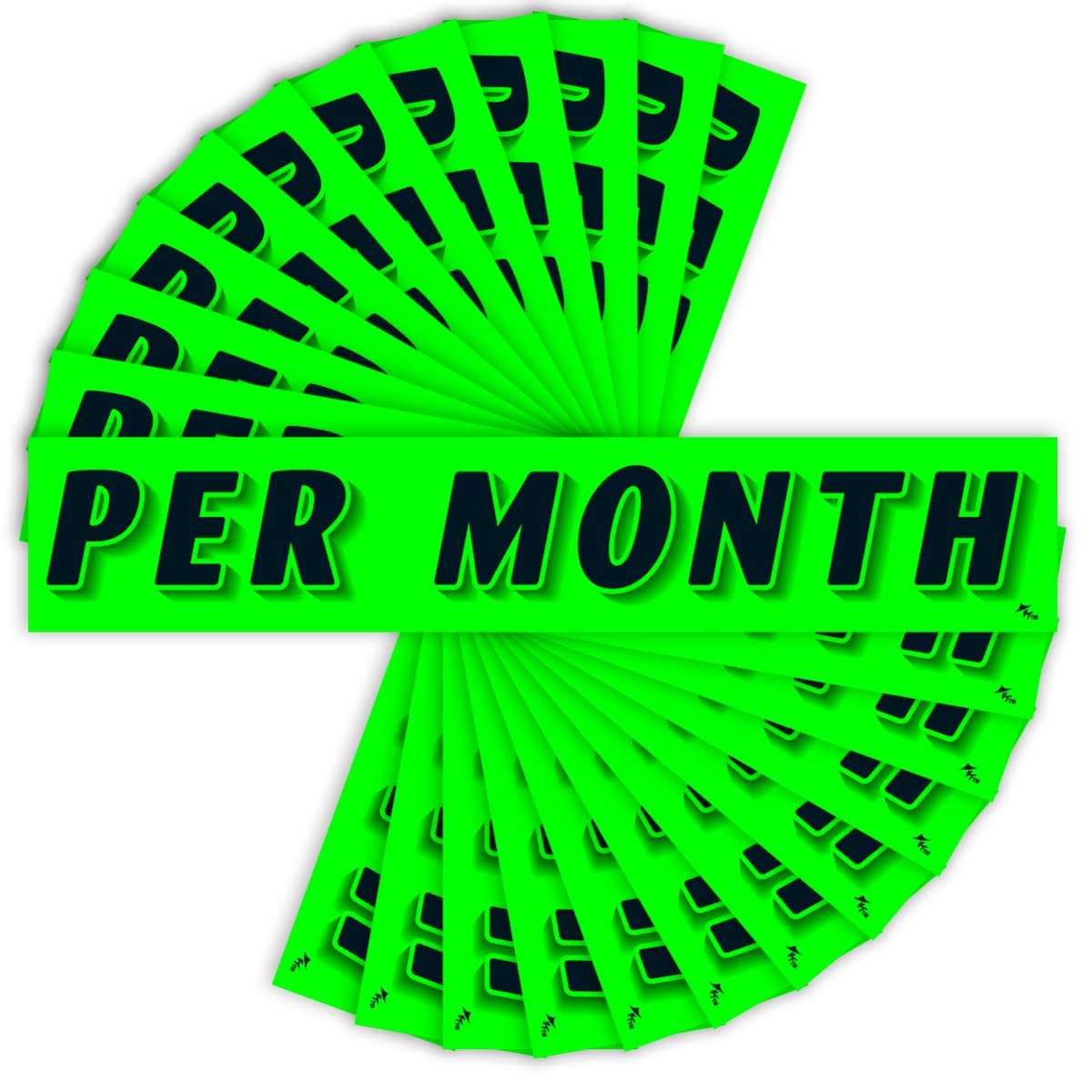VERSA-TAGS 7.5" Black/Green Vinyl Number Decals 11 Dozen Set Windshield Pricing & 1 Pack of Each of Extra Clean, Financing Available, Per Month 14.5" x 2.75" Sticker Windshield Decal Auto Dealership