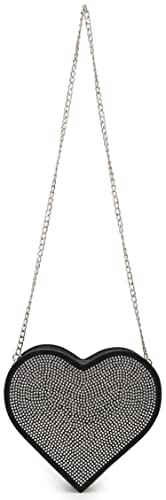 lola mae Heart shaped bags for women Rhinestone Shining Heart Crossbody Handbag