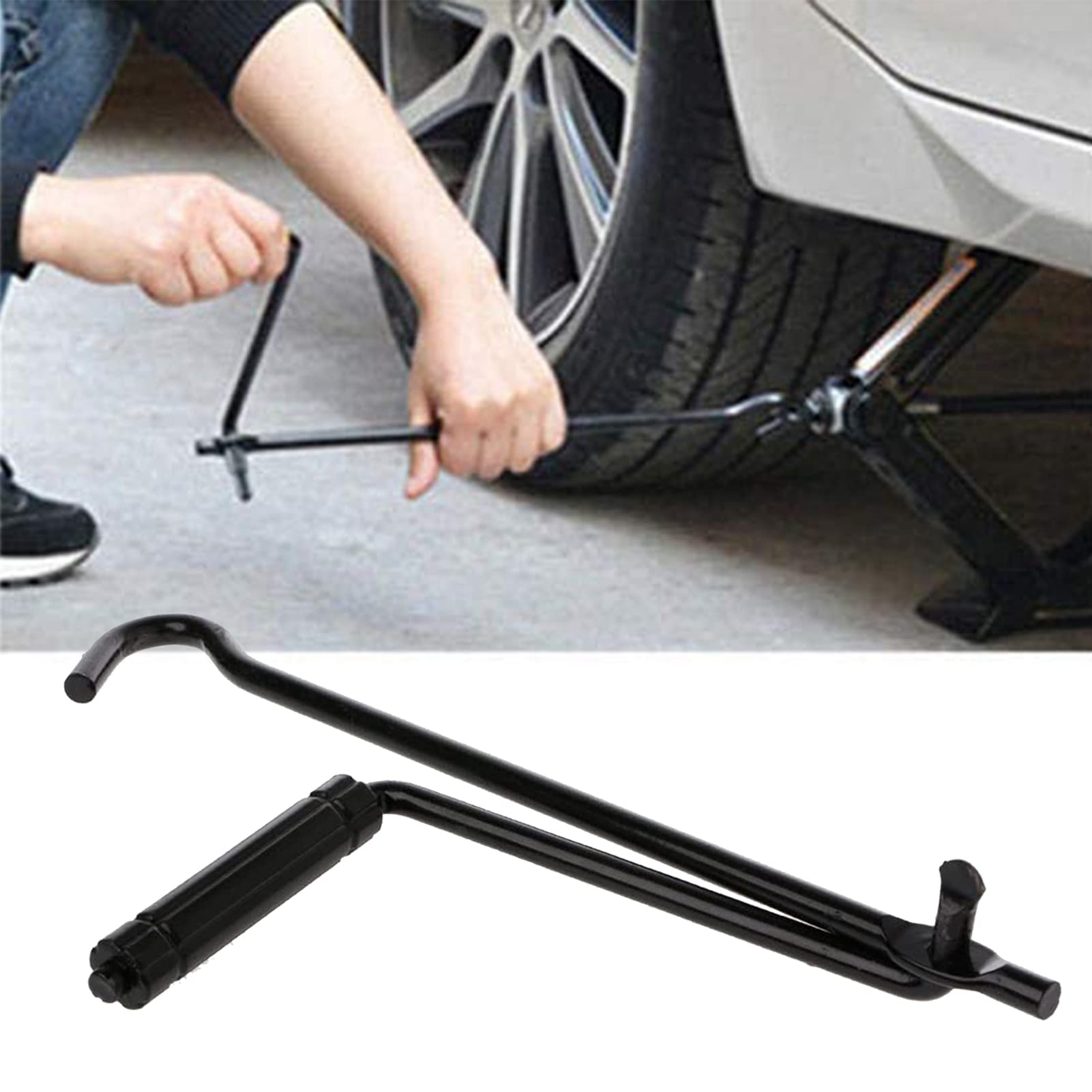 TorSor 2 Pack Car Scissor Jack Crank Handle Replacement Labor-Saving Quick Lug Handle Instead of Jack Ratchet Wrench for Car Jack Kit Scissor Lift Jack Emergency Tire Changing Jacks