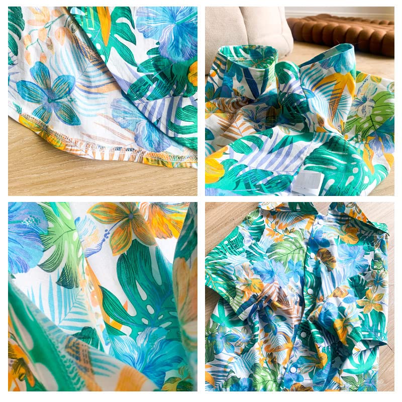 Harikaji Dog Hawaiian Shirt, Summer Pet Clothes Large Dog Cool Costume Beach T-Shirt for Medium Large Dog(Blue,5XL)