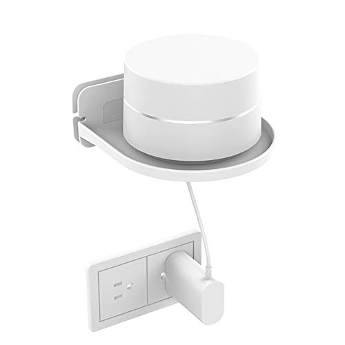 Router Wall Mount Bracket Stand Holder for Home Mesh WiFi System Support for Tenda Nova Linksys Velop TP-Link D-Link for Google Nest WiFi Router (White)