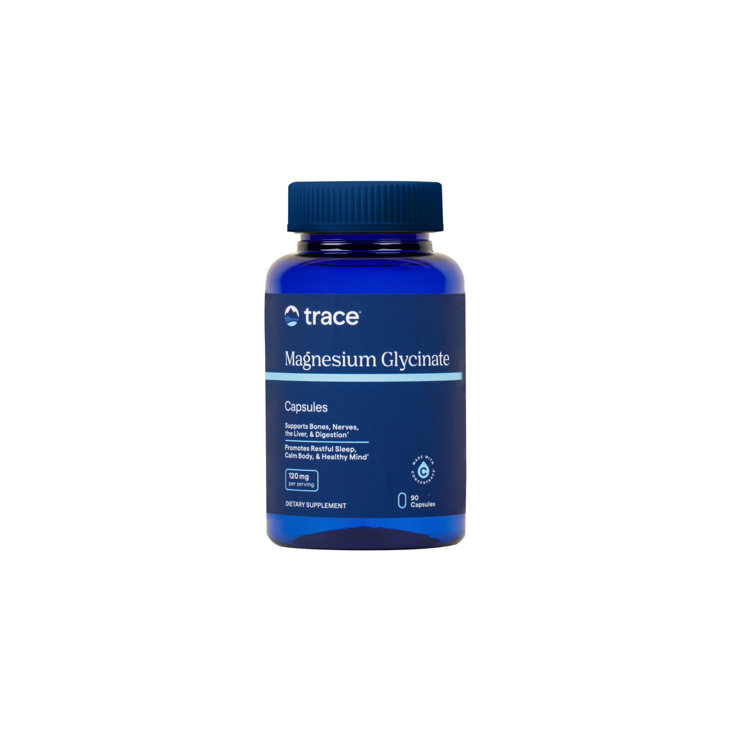 Trace Minerals Magnesium Glycinate 120mg - Bone Strength & Muscle Support - Magnesium Supplement to Aid Healthy Sleep Patterns & Relaxation - Support Nerve Function - 90 Capsules (90 Servings)