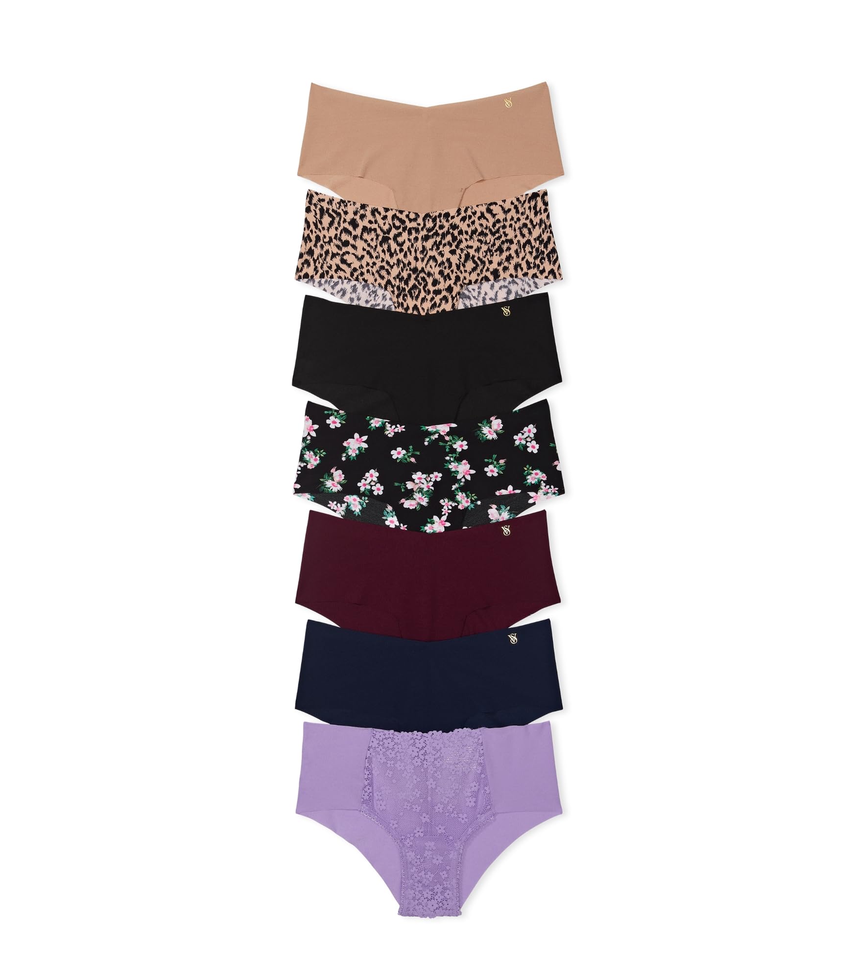 Victoria's Secret Women's No Show Cheeky Underwear, Minimal Coverage Panties for Women, Multi Pack, Essential Mix (M)