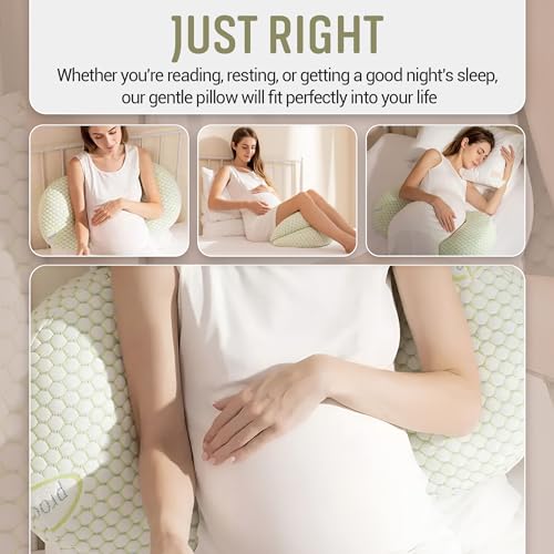 Smoochie Pregnancy Wedge Pillows for Side Sleeping, Prenatal Pillow and Pregnancy Belly Pillow, Pregnancy Leg Pillow, Best Maternity Pillows and Pregnancy Pillow Back Support (Green, Small)