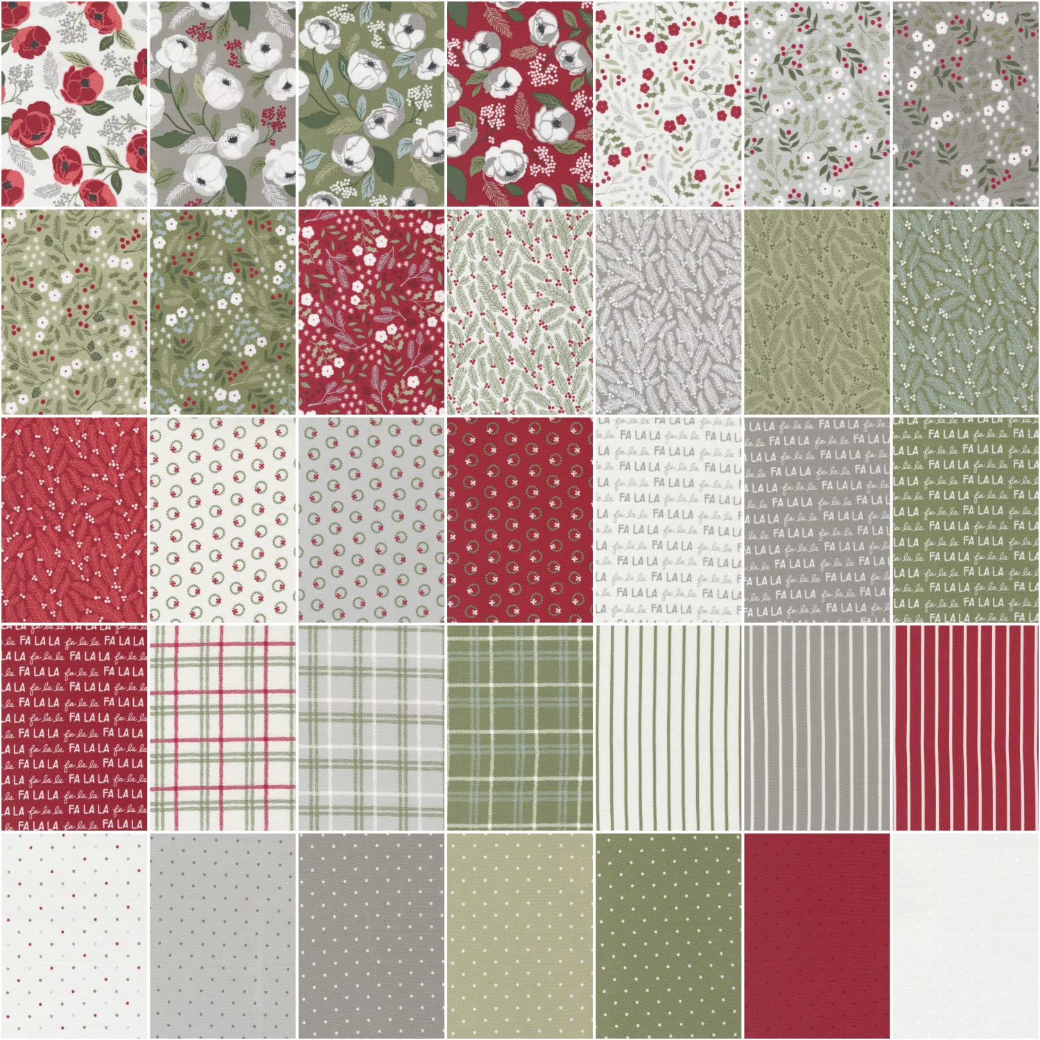 Lella Boutique Christmas Eve Jelly Roll 40 2.5-inch Strips Moda Fabrics 5180JR