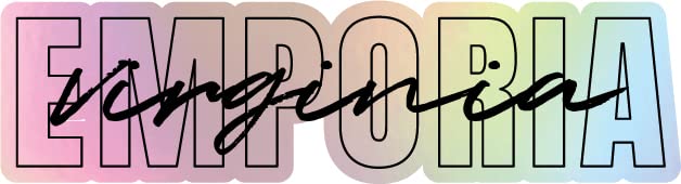 Emporia Virginia Souvenir Vinyl Decal Sticker Holographic Script Design 6 Inch