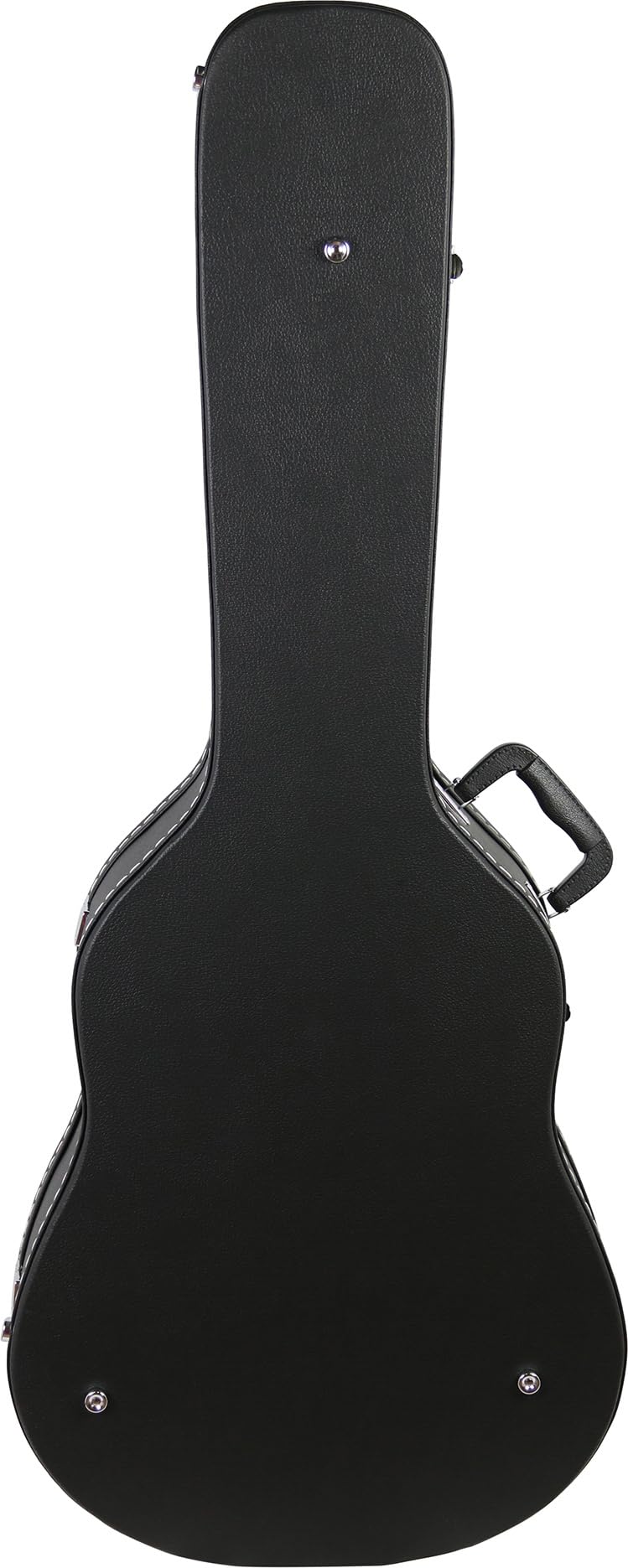 Gearlux Dreadnought Acoustic Guitar Hardshell Case with Accessory Compartment - Black
