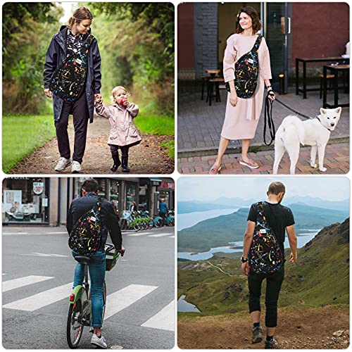 KAMO Sling Backpack Chest Shoulder Bag Crossbody Cycling Travel Hiking Daypack for Men Women Boys With Earphone Hole