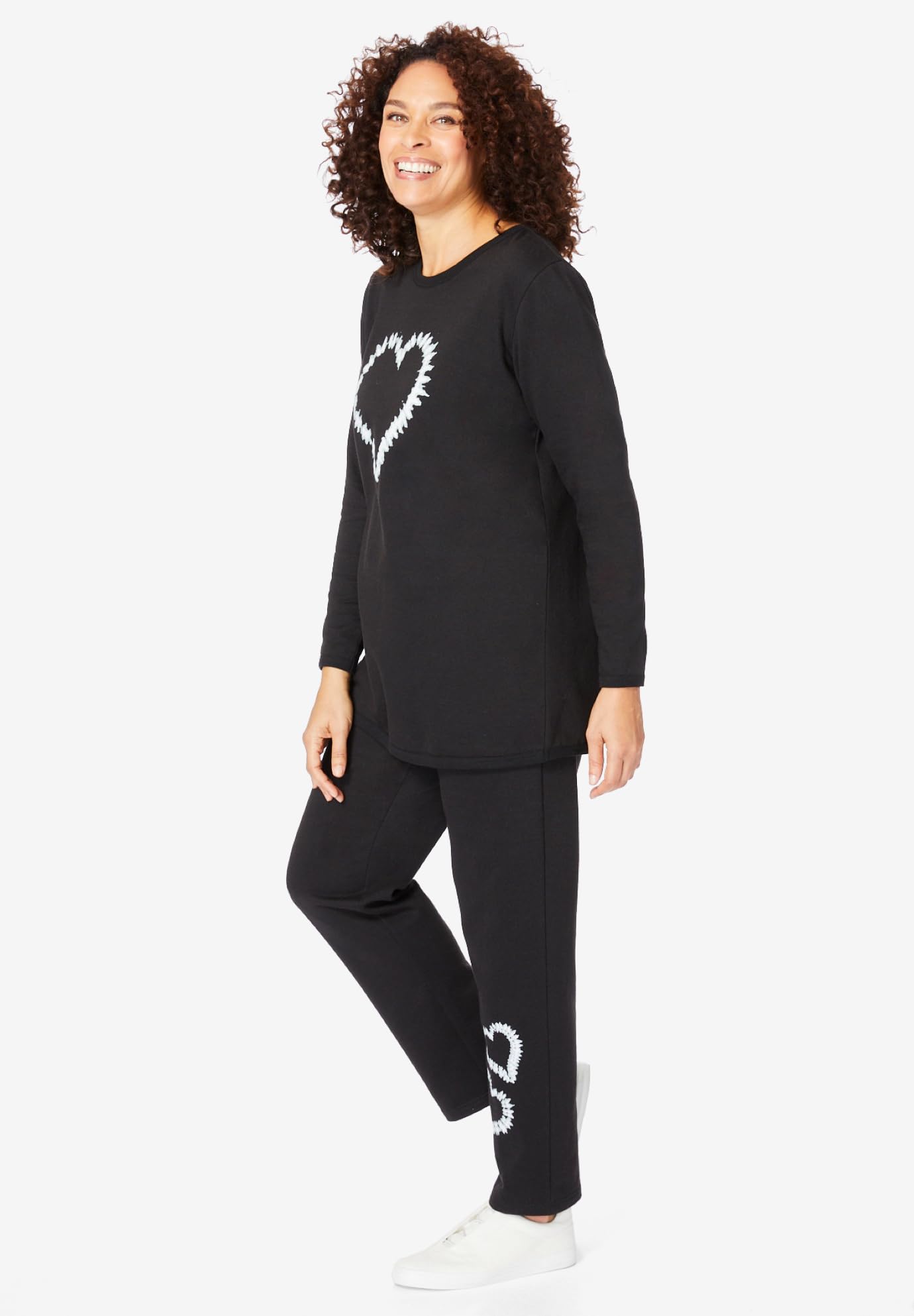 Woman Within Women's Plus Size Fleece Sweatshirt Set - 2X, Chocolate