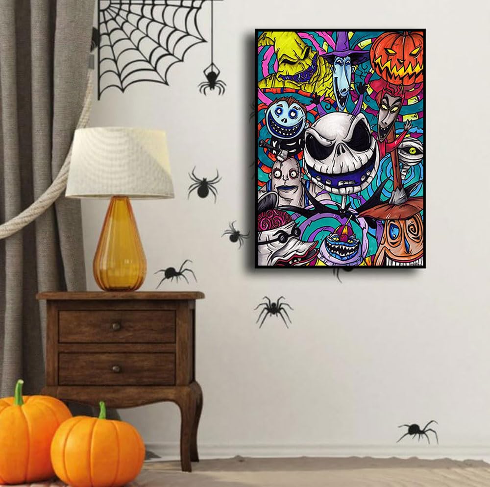 Nightmare Before Christmas Cross Stitch - Jack Needlepoint Counted Cross Stitch Kits for Beginners Adults Patterns Dimensions Embroidery Kits Arts and Crafts (11CT)