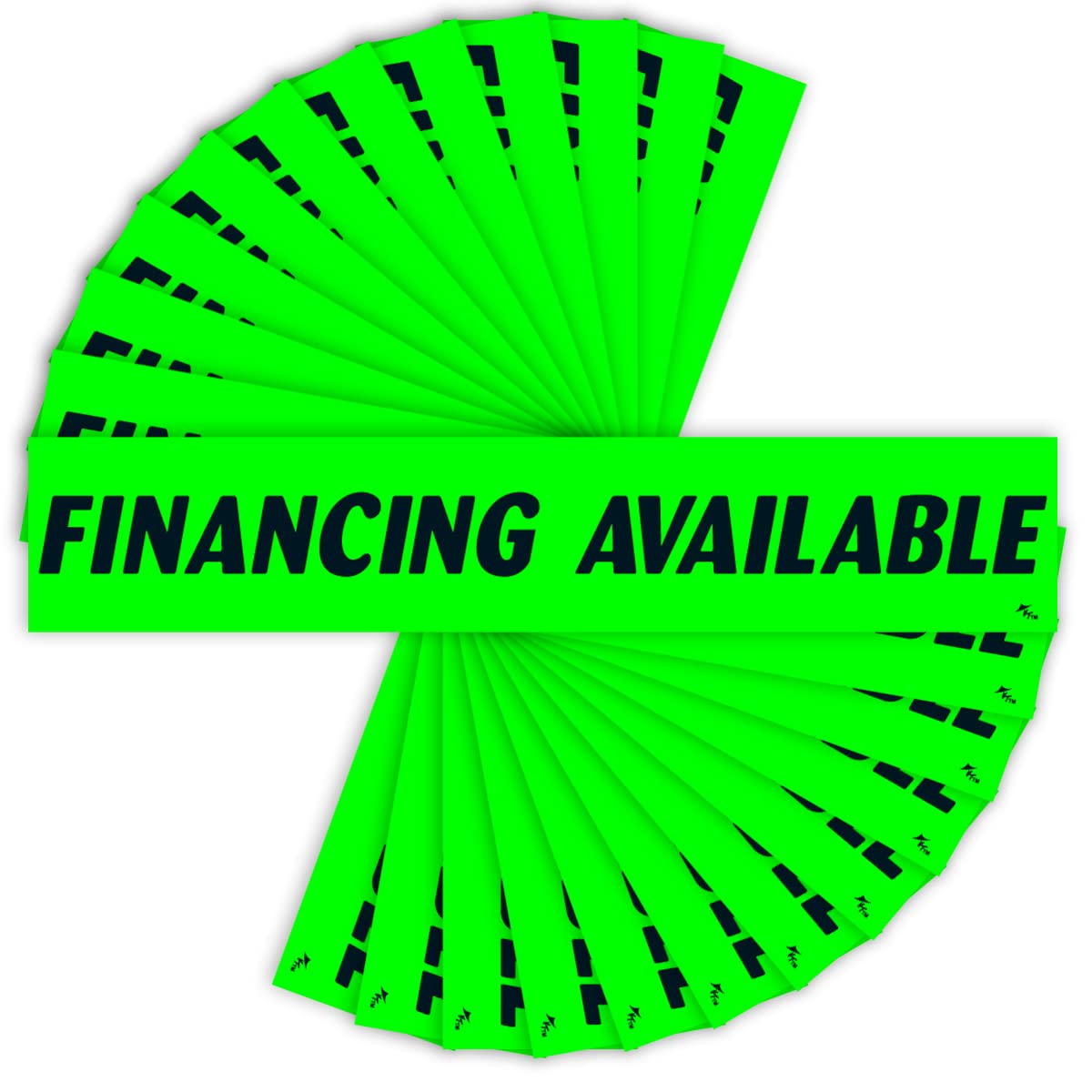 VERSA-TAGS 7.5" Black/Green Vinyl Number Decals 11 Dozen Set Windshield Pricing & 1 Pack of Each of Down, Extra Clean, Financing Available 14.5" x 2.75" Sticker Windshield Decal Auto Dealership