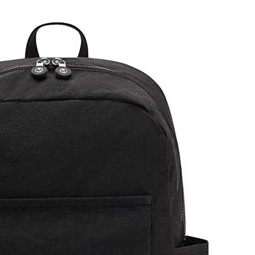 Kipling Women's Bennett, Lightweight, Minimal, Nylon Laptop Backpack, Black Tonal, 12''L x 15''H x 6.25''D