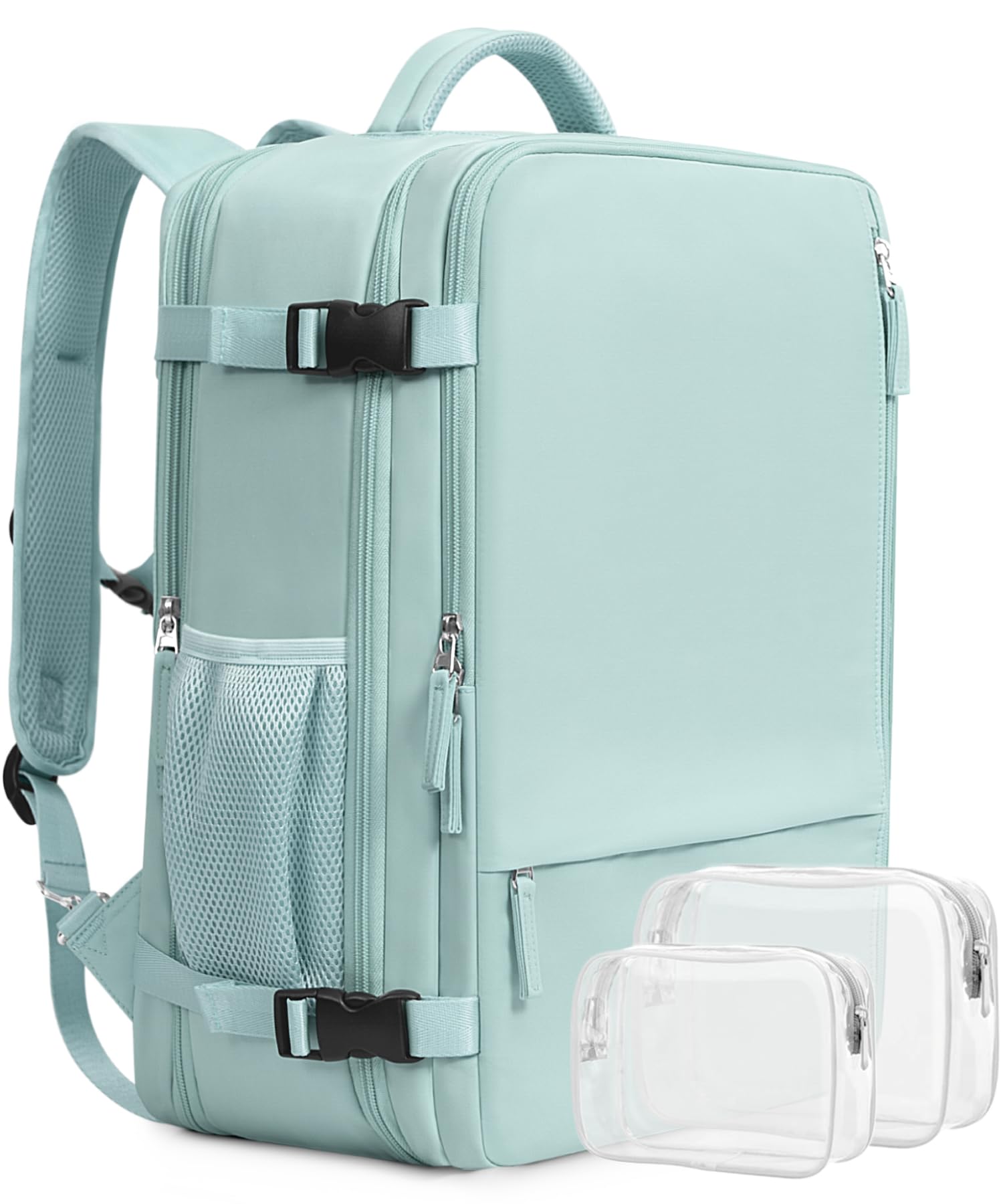 Beraliy Large Travel Backpack for Women Airline Approved, Carry On Backpack,17.3 Inch Laptop Backpack, Personal Item Bag Casual Daypack Backpacks,Mint Green
