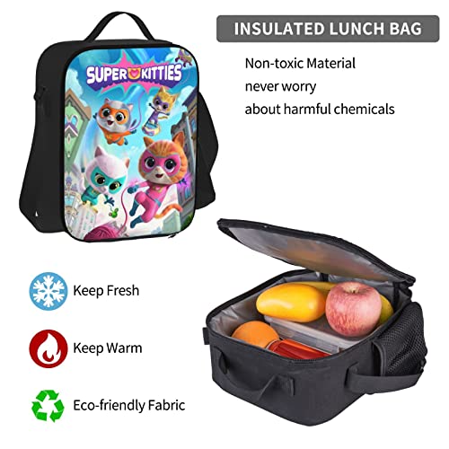 superkitties Backpacks Set for Boys Girls superkitties Backpack with lunch box lunch bag pencil case pencil bag Bookbag Set - 3 Piece