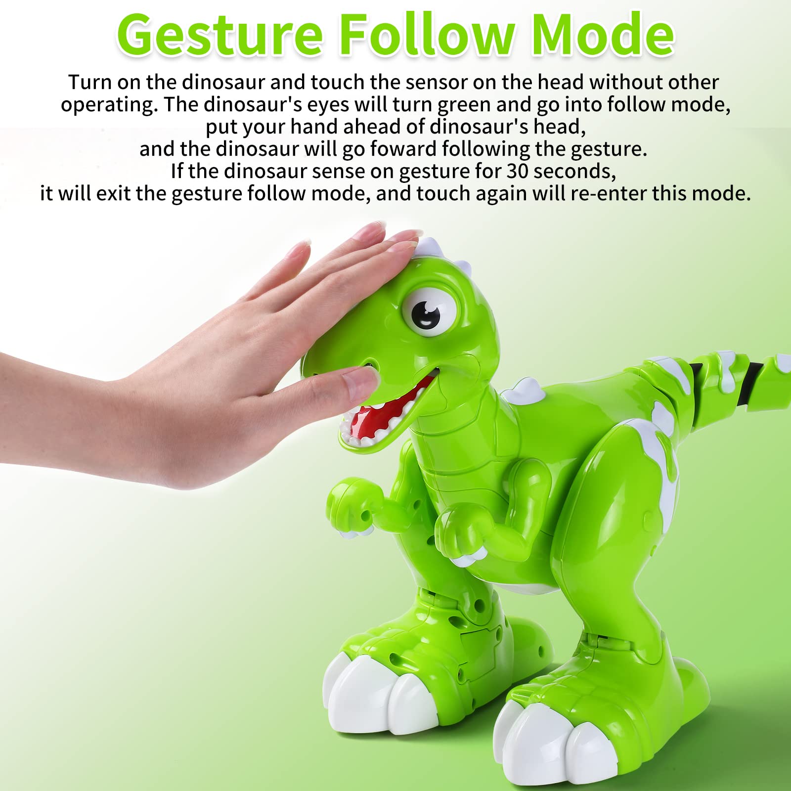 TUUYOOWK Remote Control Dinosaur Toys for Kids 3-5 5-7, Realistic RC Electronic Dinosaur Toy with Water Mist Spray, Rotating, Singing and Dancing, Foraging Mode for Boys Girls