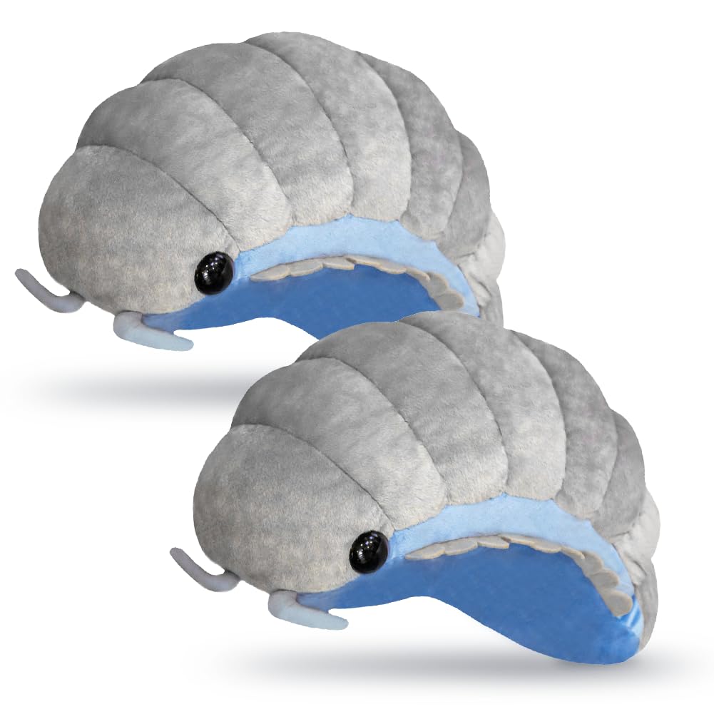 Airsnigi 2 Pieces Insect Plush Toys Pill Bug Stuffed Soft Animals Pillow Soft Deep Sea Insect Doll Pillow Kids Toys Girls Boys Gift - Grey 30cm/12inch