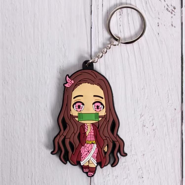 GDFENDU Japanese Anime Backpacks with Keychains,USB Charging Port Student School Bag Laptop Cosplay for Boys Girls (Pink)