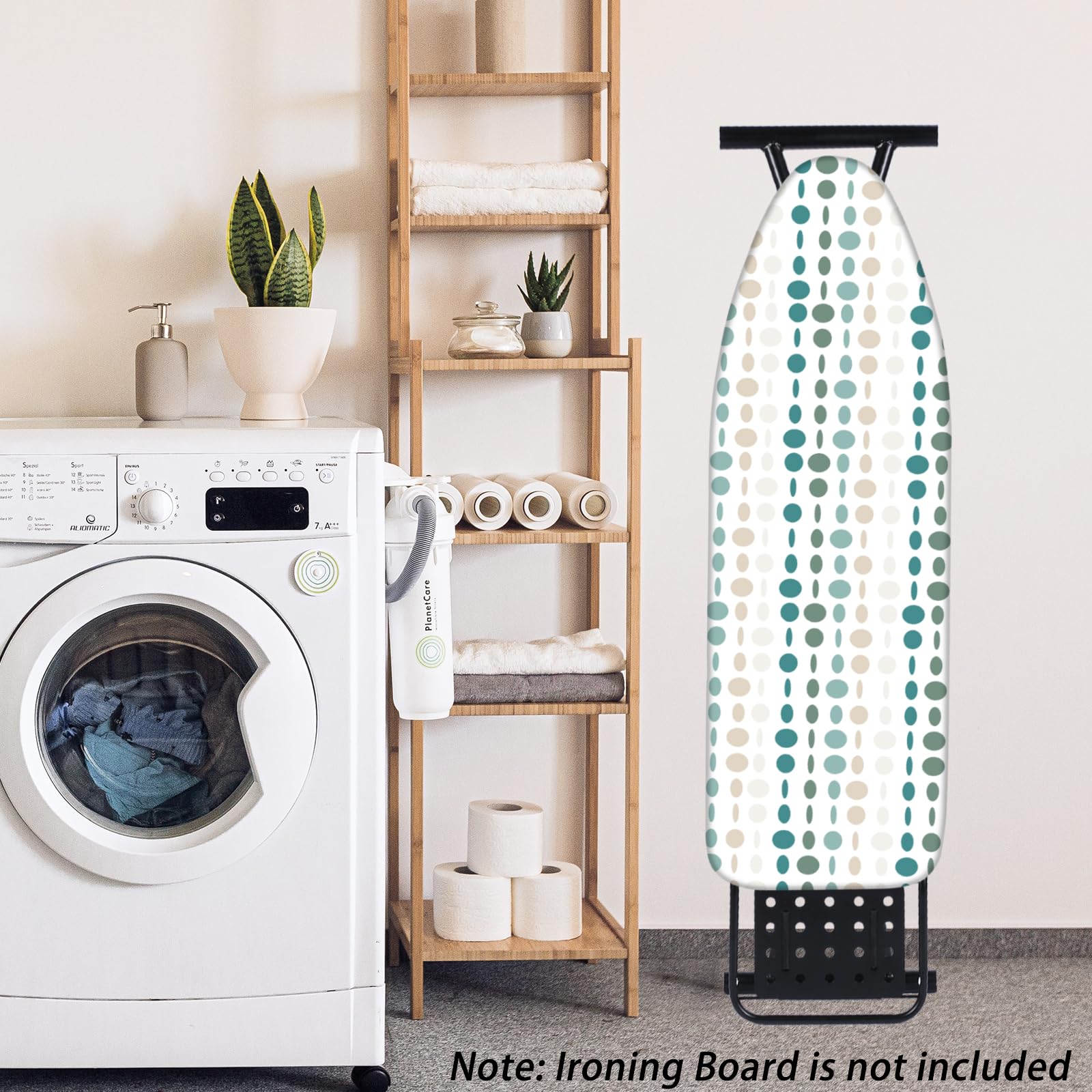 BNDX Extra-Wide Ironing Board Cover - Standard Size 18x49, Extra Thick and Durable Padding,Full Size-Heat and Stain-Resistant, Upgrade Drawstring Tightening - Easy Installation