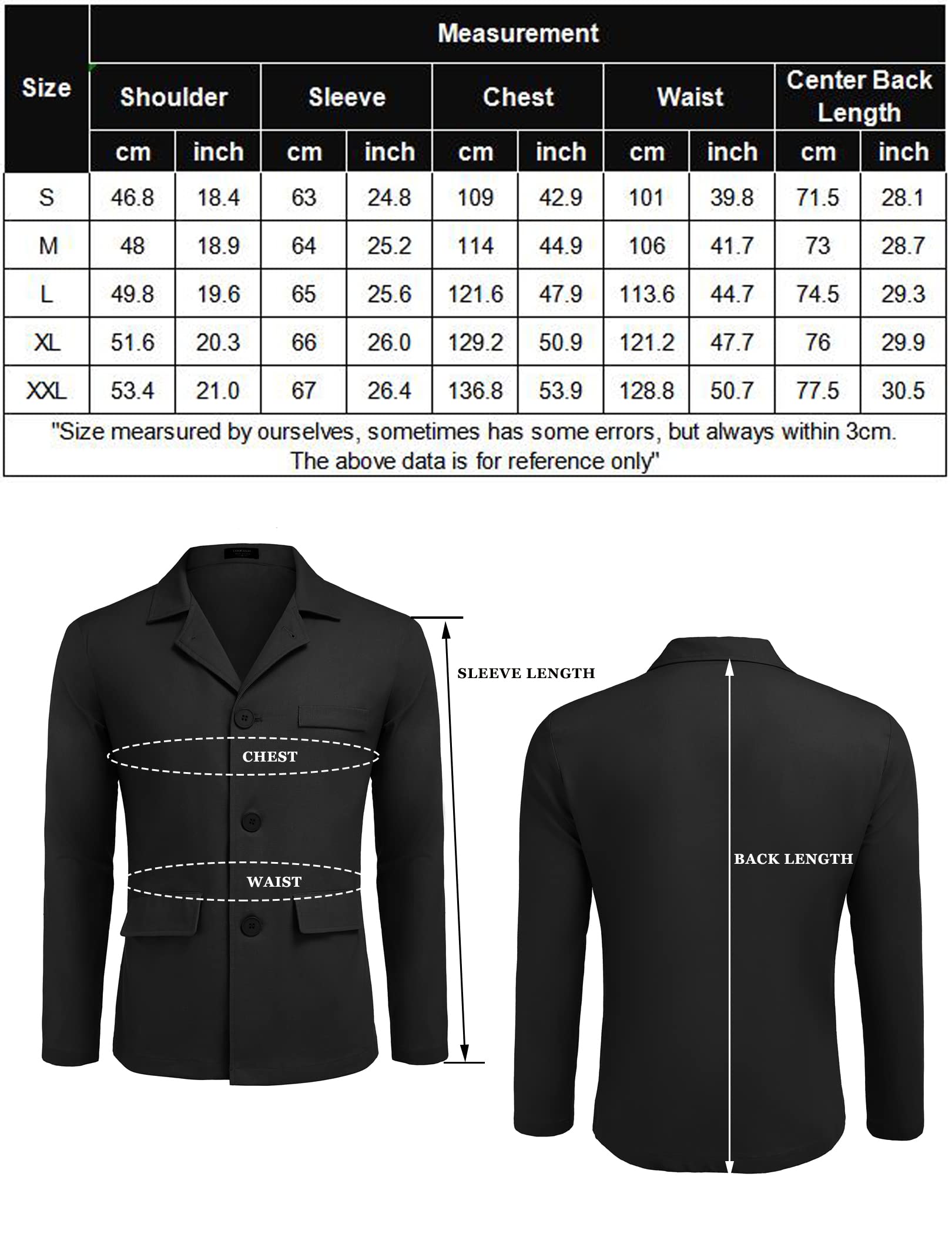 COOFANDY Mens Linen Cotton Casual Suits Blazer Jackets Lightweight Sports Coats# Black