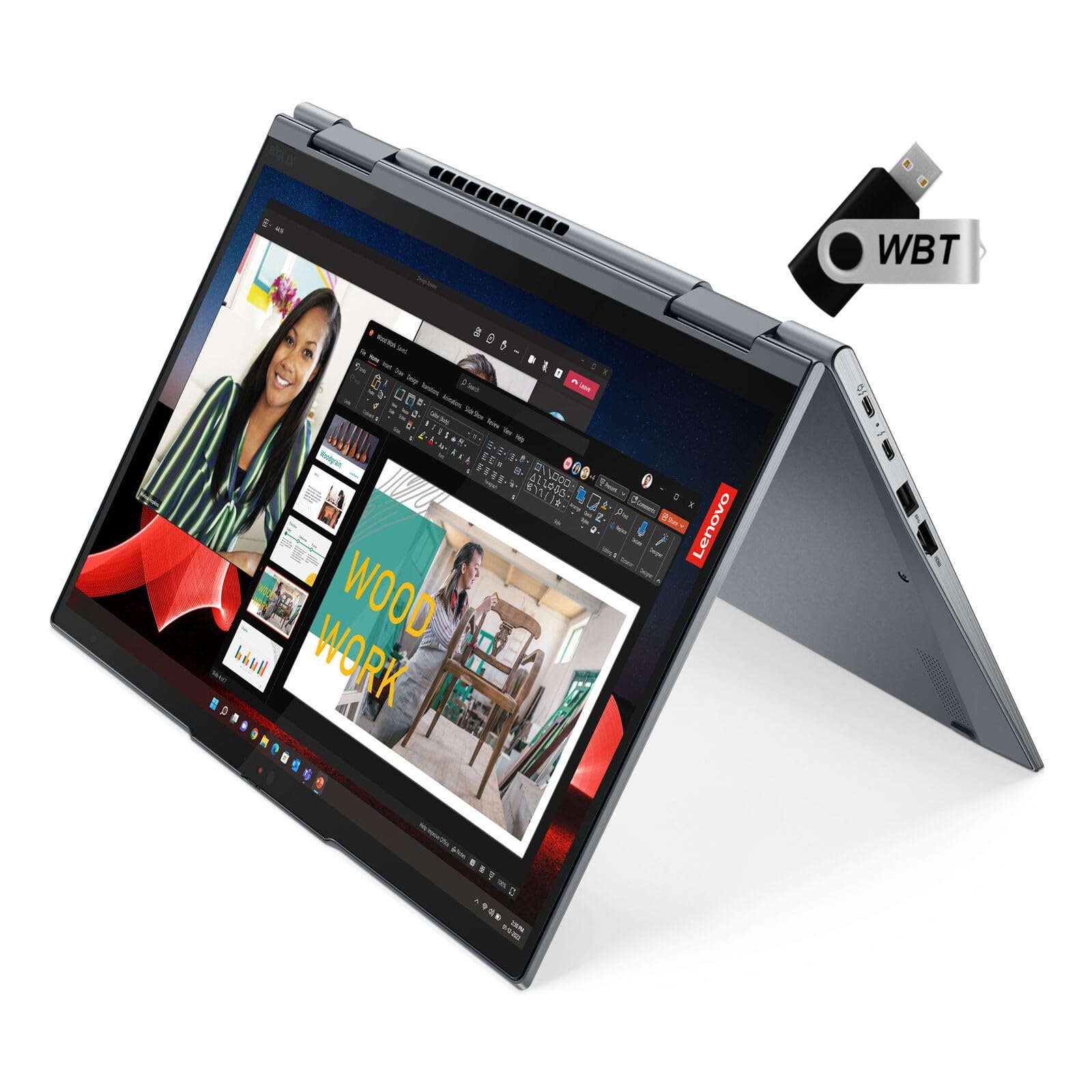 Lenovo ThinkPad X1 Yoga Gen 8 Intel Core i7-1365U vPro, 14" WUXGA (1920x1200) IPS, Touch, 400 nits, 32 GB RAM, 2TB SSD, Windows 11 Pro, Backlit KYB Fingerprint Reader, with WBT 32GB USB