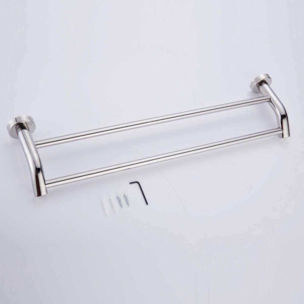 NERDOH SUS304 Stainless Steel Bright Silver Double Rod Multi-Function for Kitchen and Bathroom Towel rack-40x15CM Wall Mounted Towel Bar Hanging for Kitchen Bathroom Cupboard