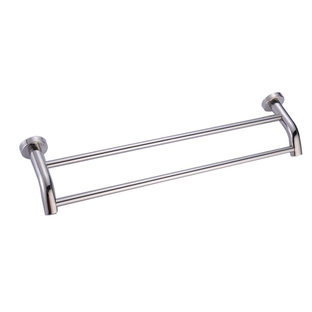 NERDOH SUS304 Stainless Steel Bright Silver Double Rod Multi-Function for Kitchen and Bathroom Towel rack-40x15CM Wall Mounted Towel Bar Hanging for Kitchen Bathroom Cupboard