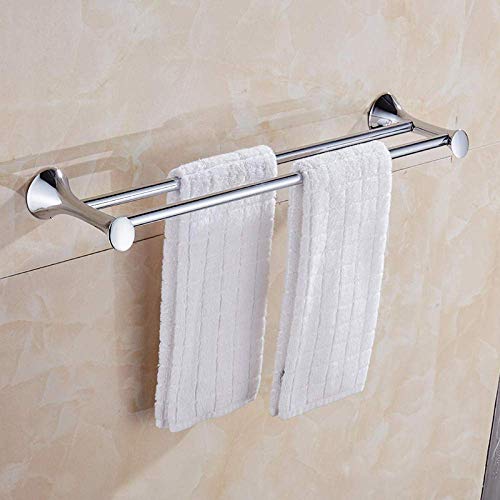 NERDOH Wall-Mounted Space Aluminum Single Layer Double Layer Single Pole Double Pole White Shiny Towel Rack-C2 Wall Mounted Towel Bar Hanging for Kitchen Bathroom Cupboard