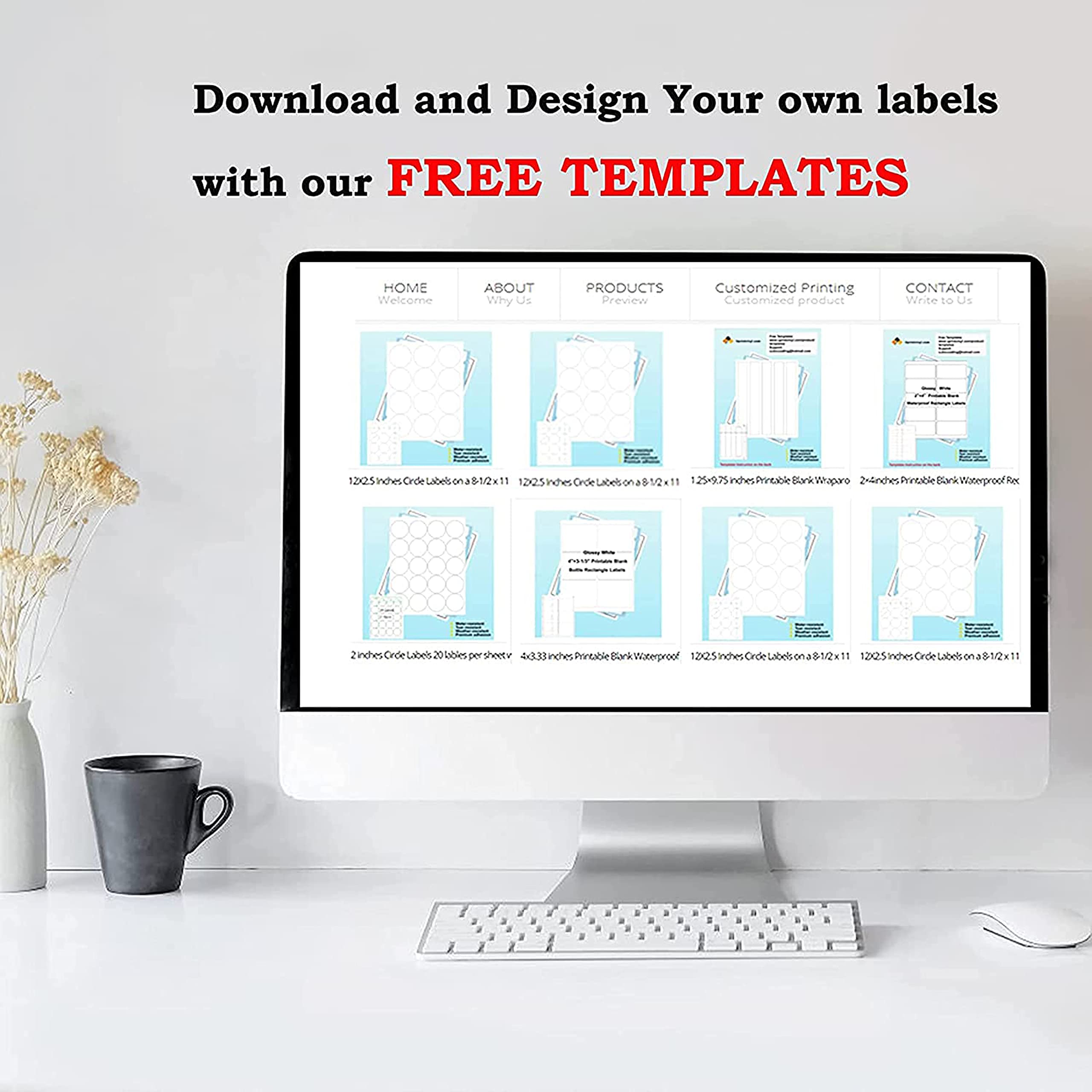 30-UP Shipping Labels 1" x 2-5/8" Address Stickers 20 Sheets 600 Pcs Printable Blank Labels Waterproof Matte White Stickers Vinyl Sticker Paper Dries Quickly for Inkjet Printer
